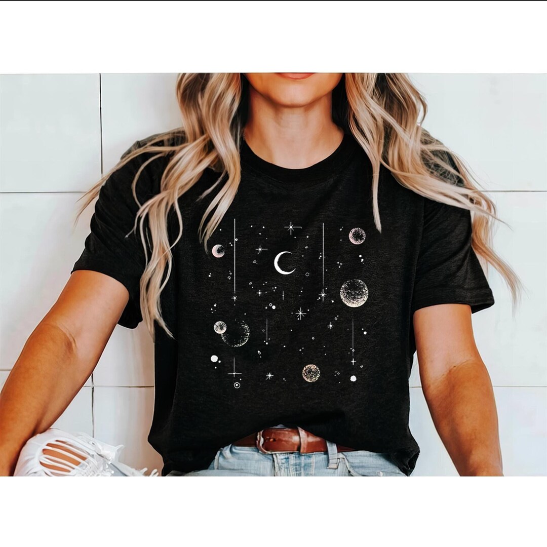 Celestial Shirt Moon Shirts, Moon Graphic Tshirt, Moon Phase Astrology ...