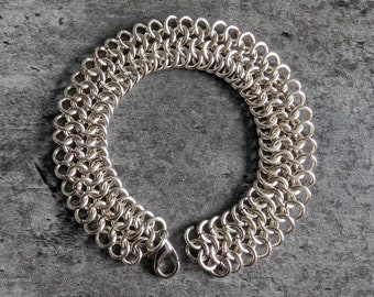 Silver Rope Bracelet Sterling Silver Chain Maille Bracelet Chainmail ...