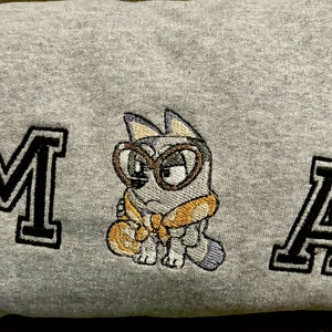 Bluey Granny grouchy Muffin, Rita, Janet Embroidered Sweater Customize ...