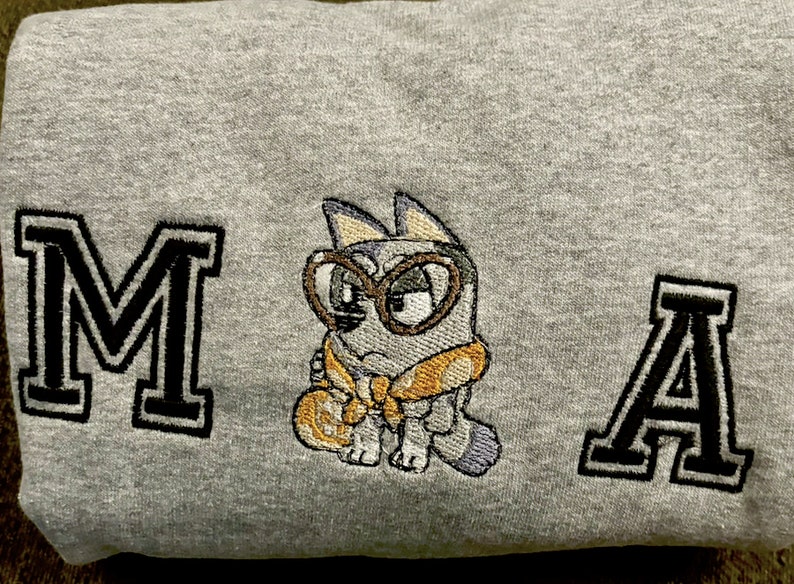 Bluey Granny grouchy Muffin, Rita, Janet Embroidered Sweater Customize ...