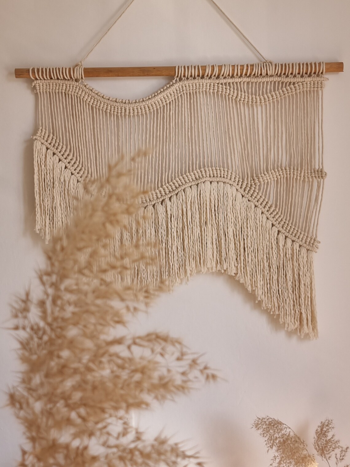Handmade Macrame Headboard Wall Hanging Yarn Rope Art Boho Nordic Wall ...