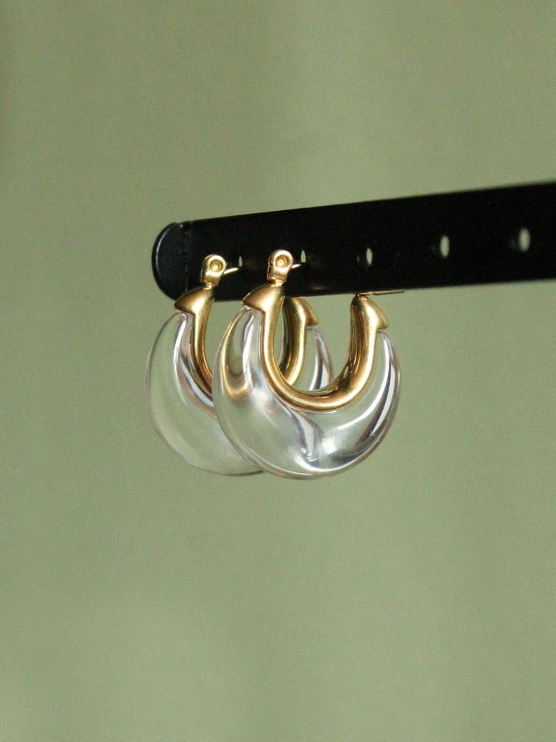Clear Chunky Hoop Earrings - Etsy