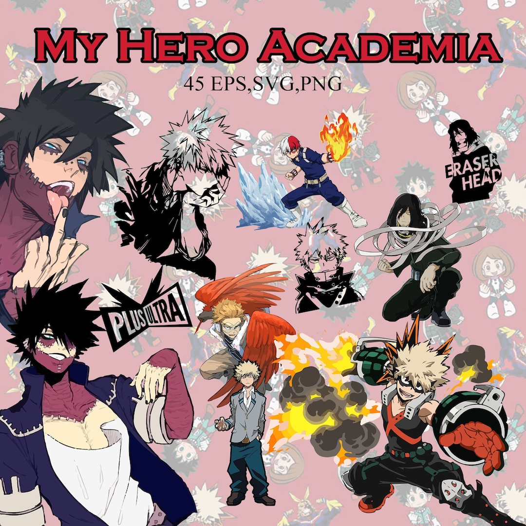 My Hero Academia Anime 25 PNG Bundle, Anime Vector, Clipart, Digital ...