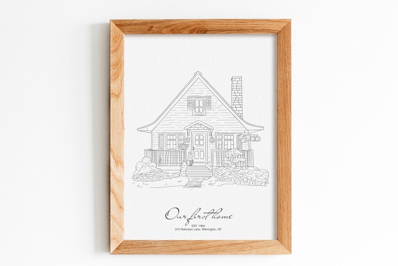 House Portrait From Photo, New House Drawing Gift, Housewarming Gift ...