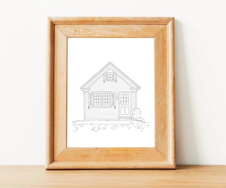 House Portrait From Photo, New House Drawing Gift, Housewarming Gift ...