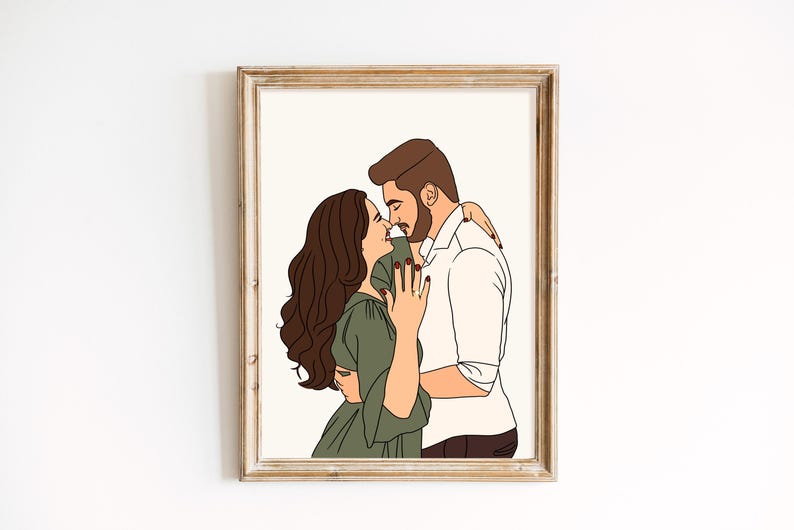 Custom Friends Portrait, Personalized Friendship Art, Two Friends ...