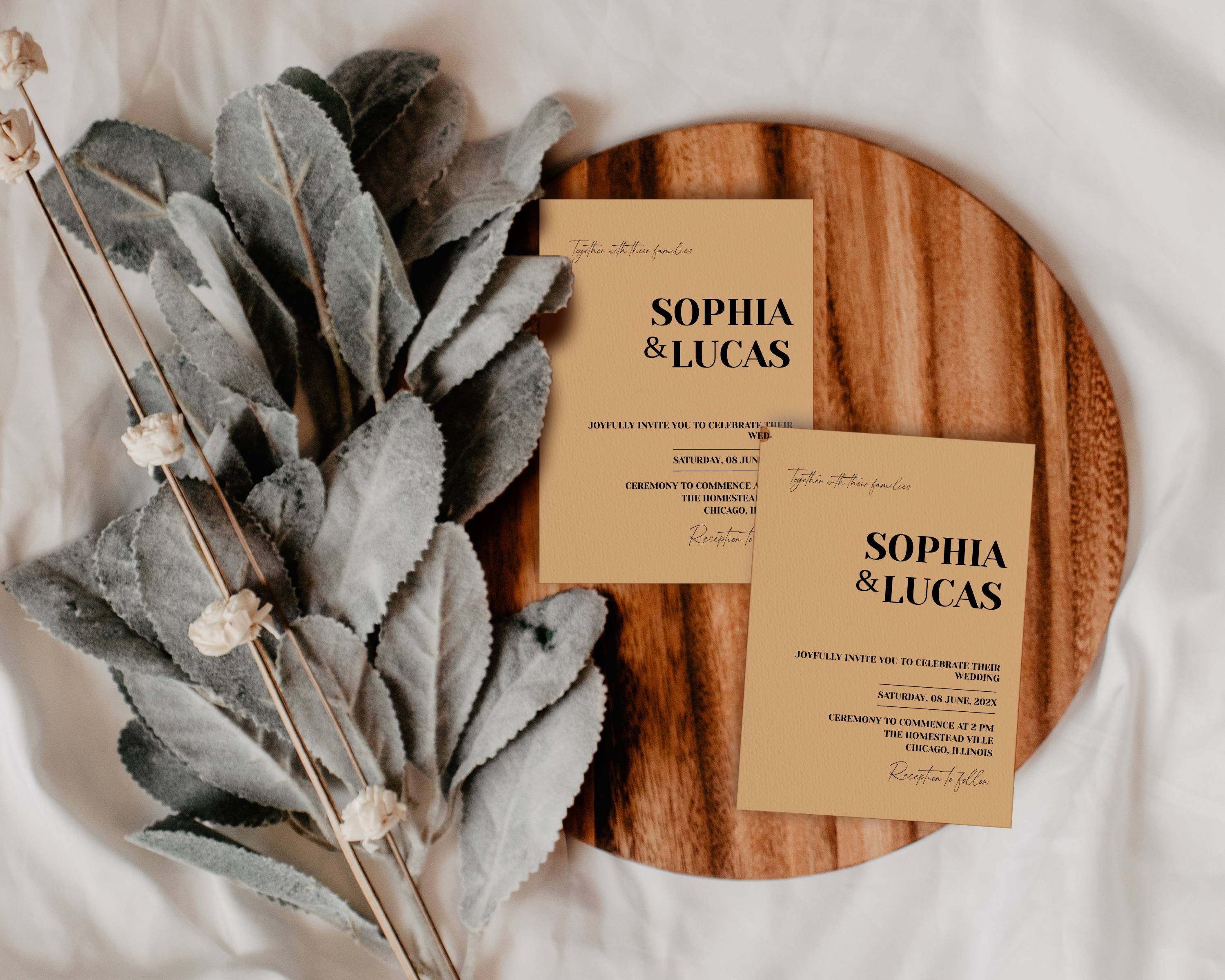 Minimalist Wedding Template,minimal Wedding Invites,minimalist Editable ...