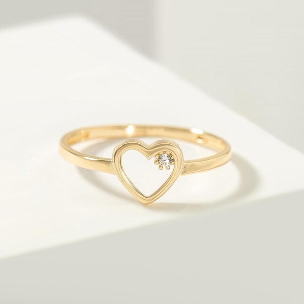 Gold Heart Ring (You'll Enjoy) - Etsy