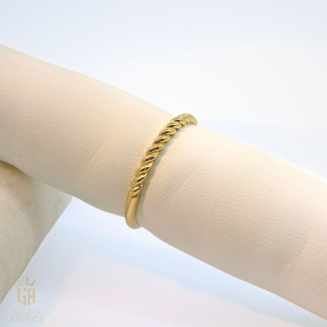 Twisted Rope Wedding Band 14K Solid Gold Ring Infinity Eternate Knot ...