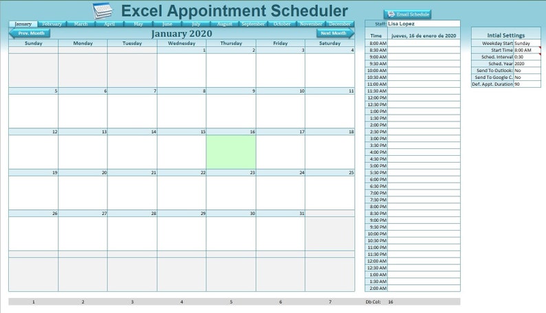 Excel Appointment Scheduler V2 excel VBA Templates Instant Download - Etsy