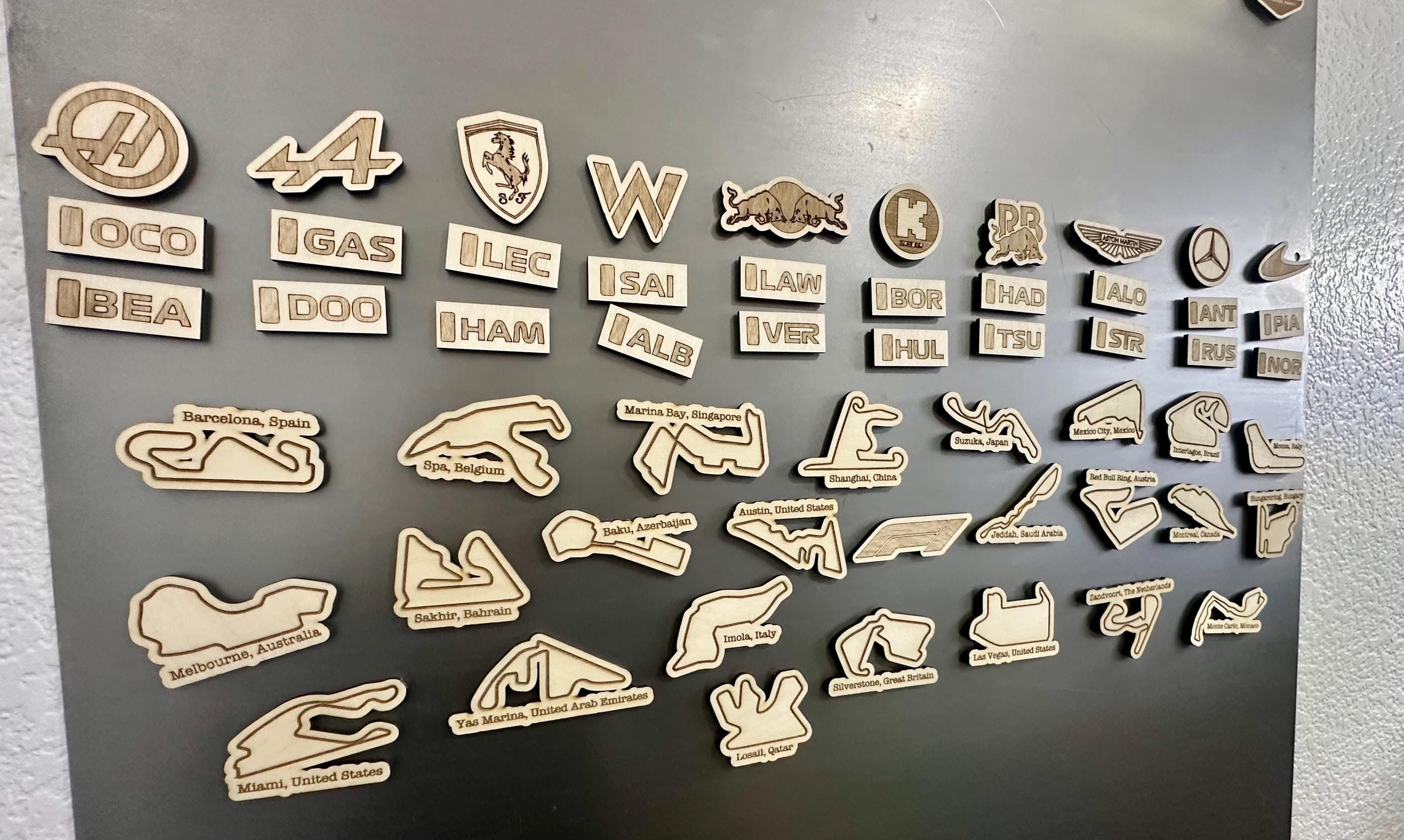 2025 F1 Race Track Circuits, Teams and Drivers Fridge Magnets - Etsy