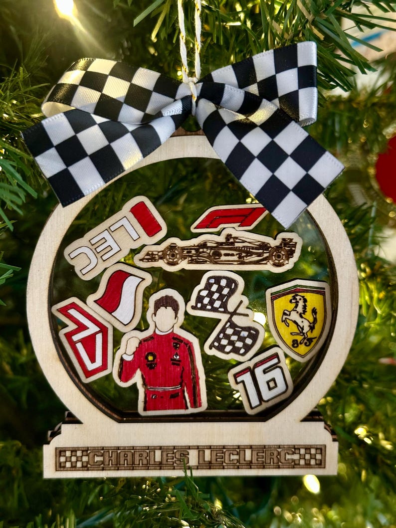 Charles Leclerc Inspired F1 Christmas Ornament: Ferrari Racing Gift - Etsy