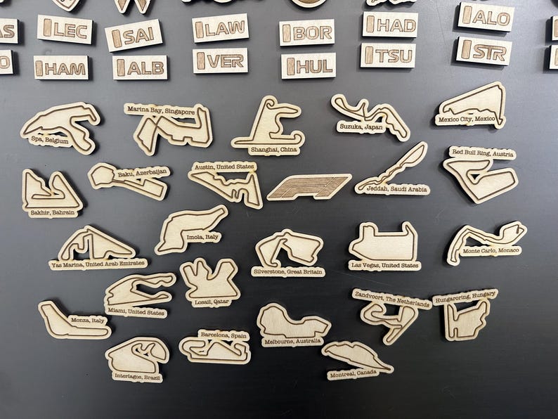 2025 F1 Race Track Circuits, Teams and Drivers Fridge Magnets - Etsy