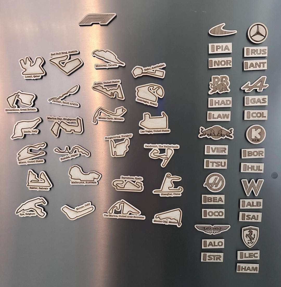 2025 F1 Race Track Circuits, Teams and Drivers Fridge Magnets - Etsy