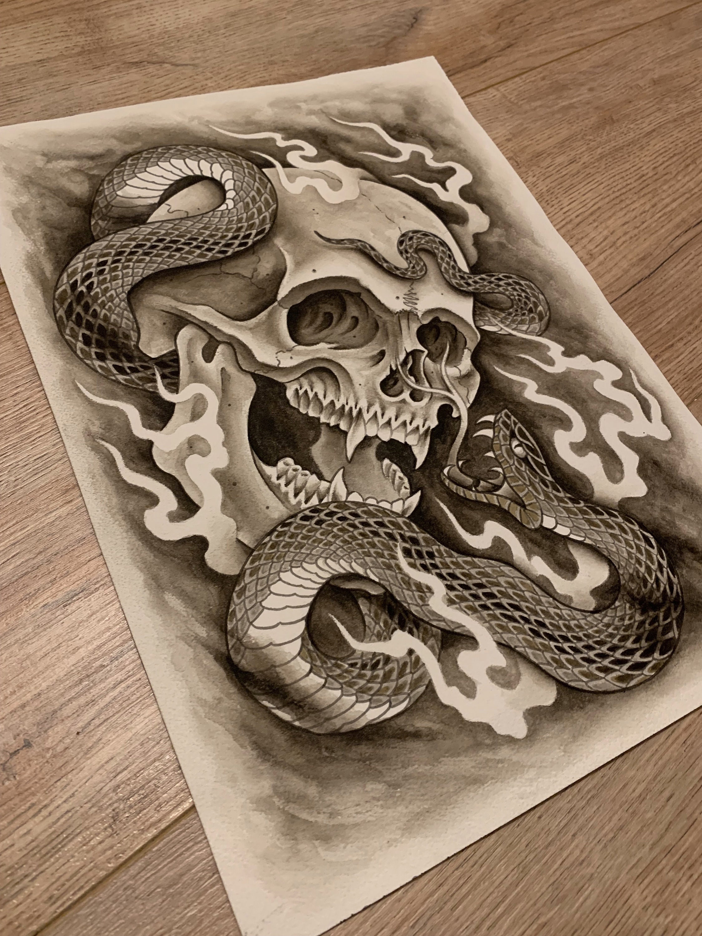 Skull And Snake Designs