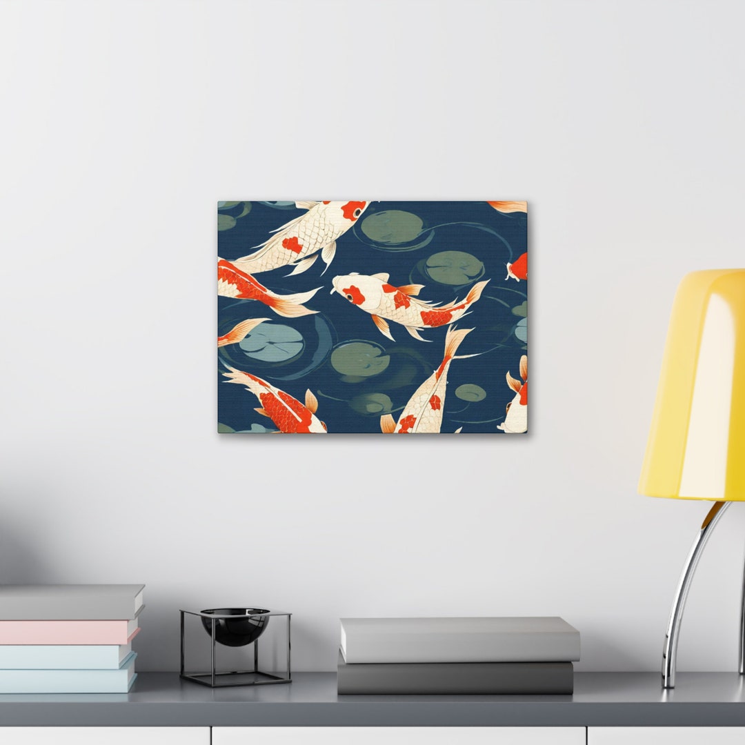 Koi Fish Canvas Gallery Wrap - Etsy