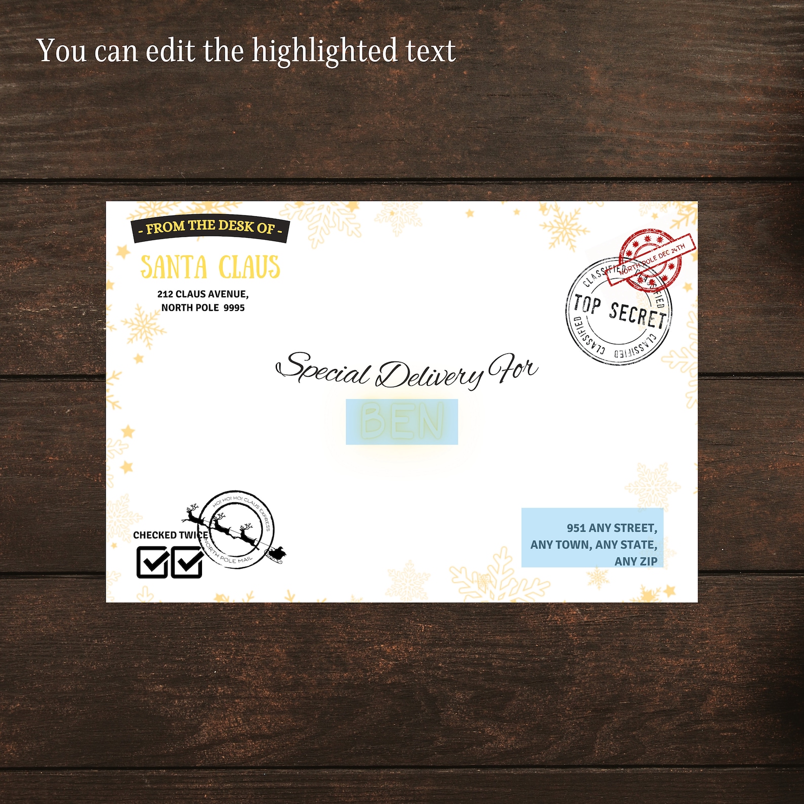 Editable Letter From Santa on Christmas Morning, Printable Santa ...