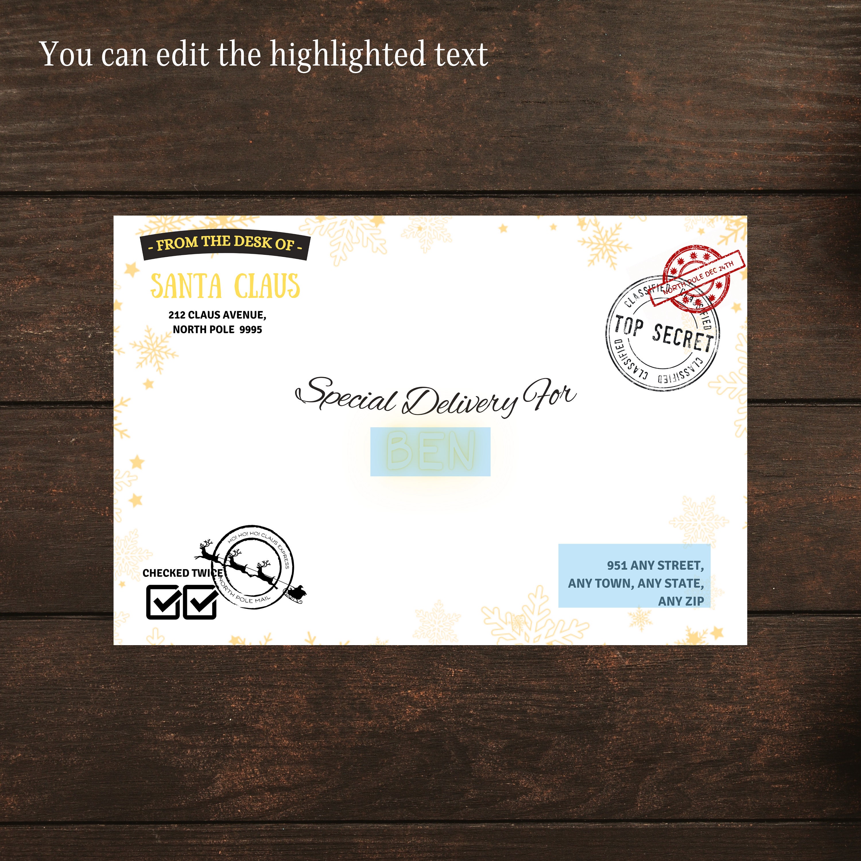 Editable Letter From Santa on Christmas Morning, Printable Santa ...