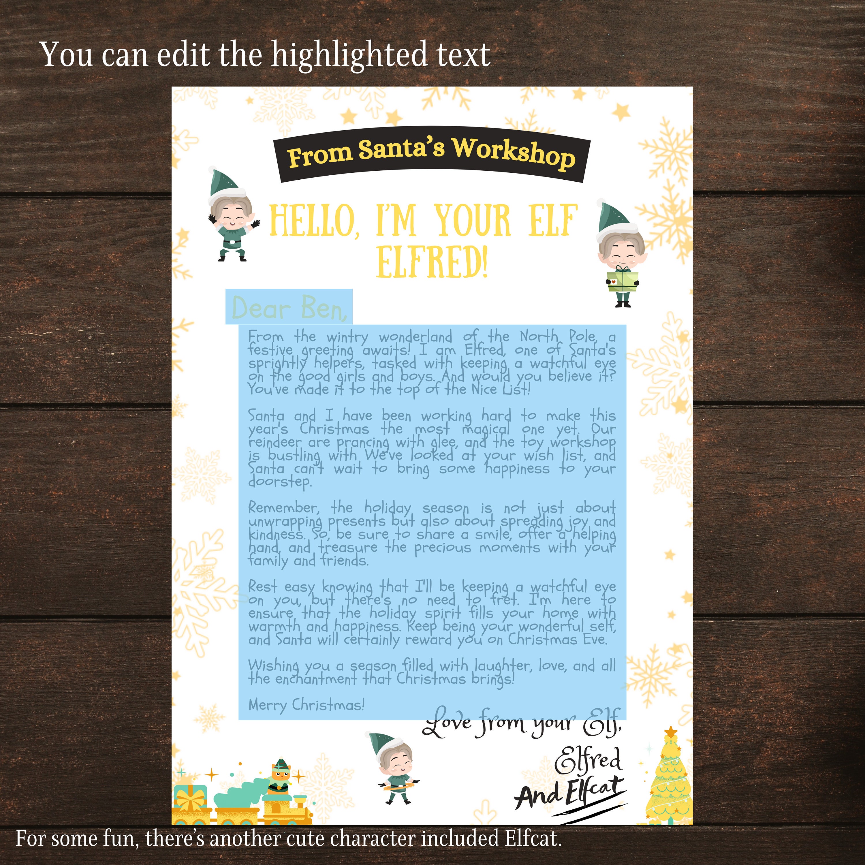 Editable Elf Hello Letter, Greetings From Elf, Elf Arrival, Elf Return ...