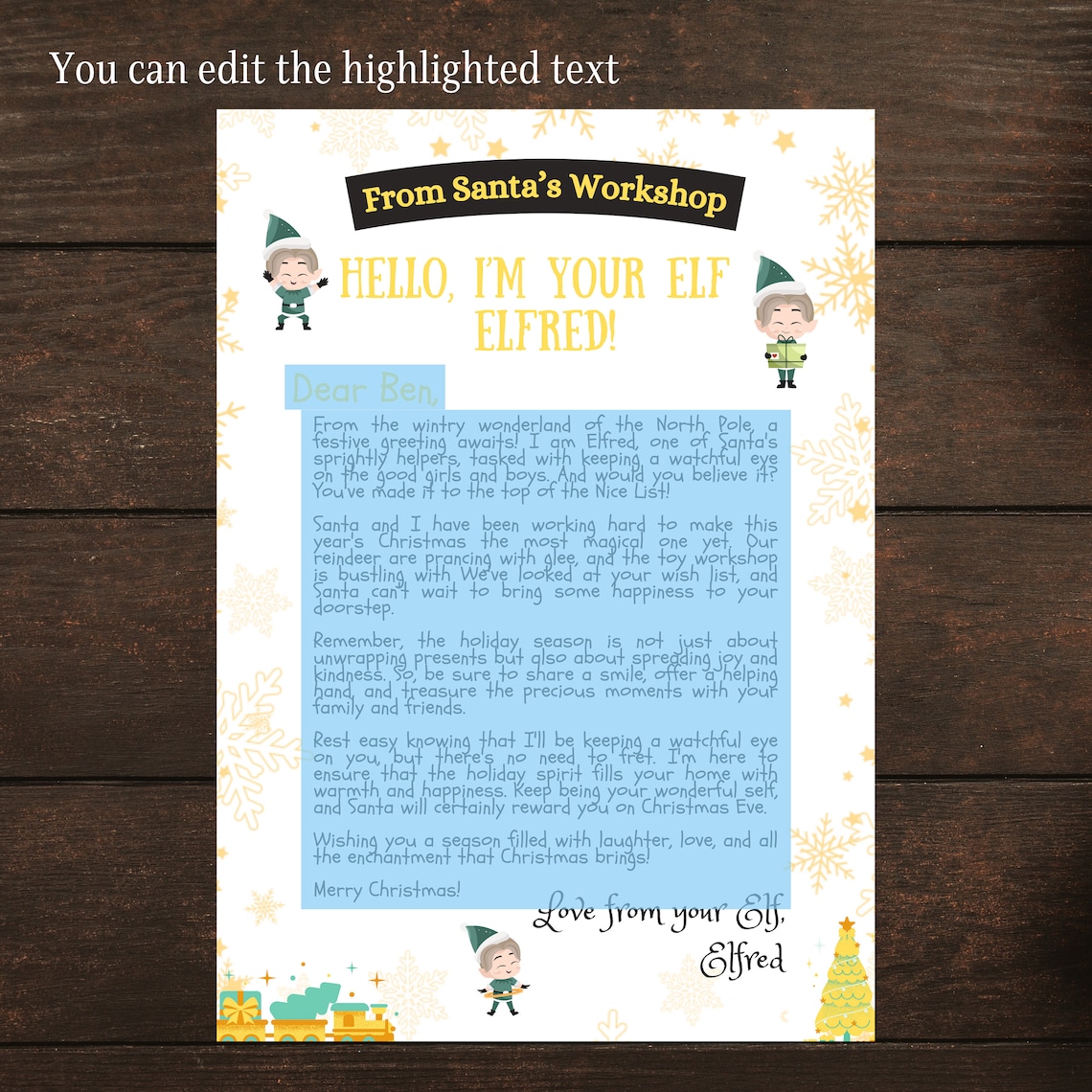 Editable Elf Hello Letter, Greetings From Elf, Elf Arrival, Elf Return ...