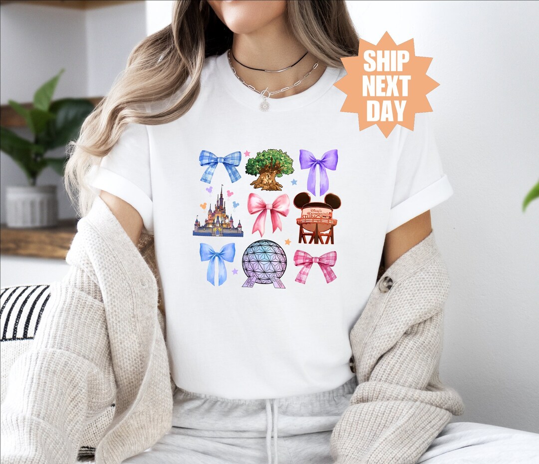 Coquette Bows Disneyworld Shirt, Ribbon Minnie Mouse Shirt, Coquette ...