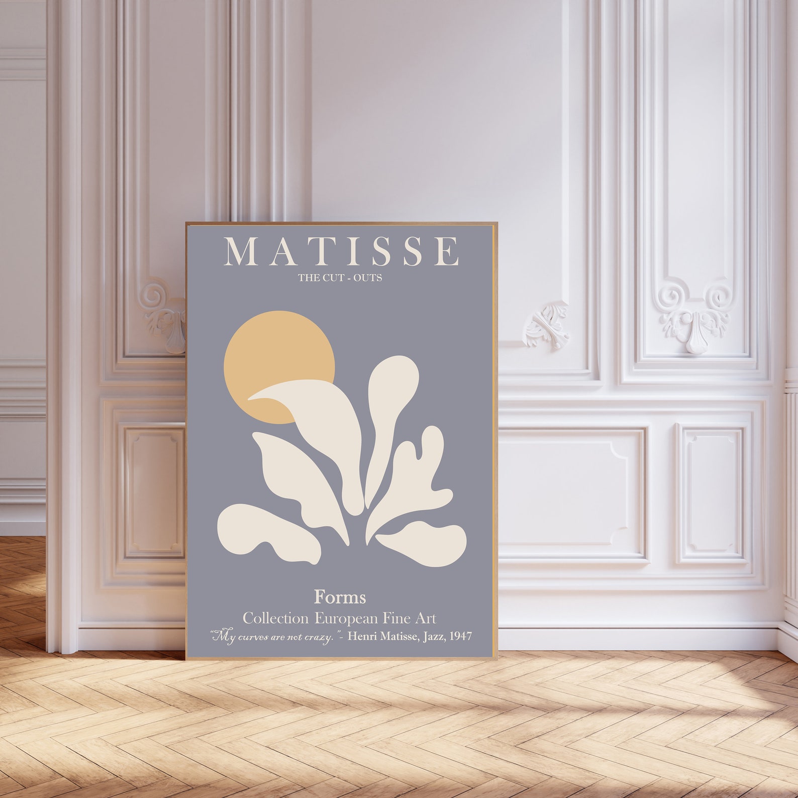 Matisse Blue Abstract Wall Art Print, Matisse Leaf Print Printable ...