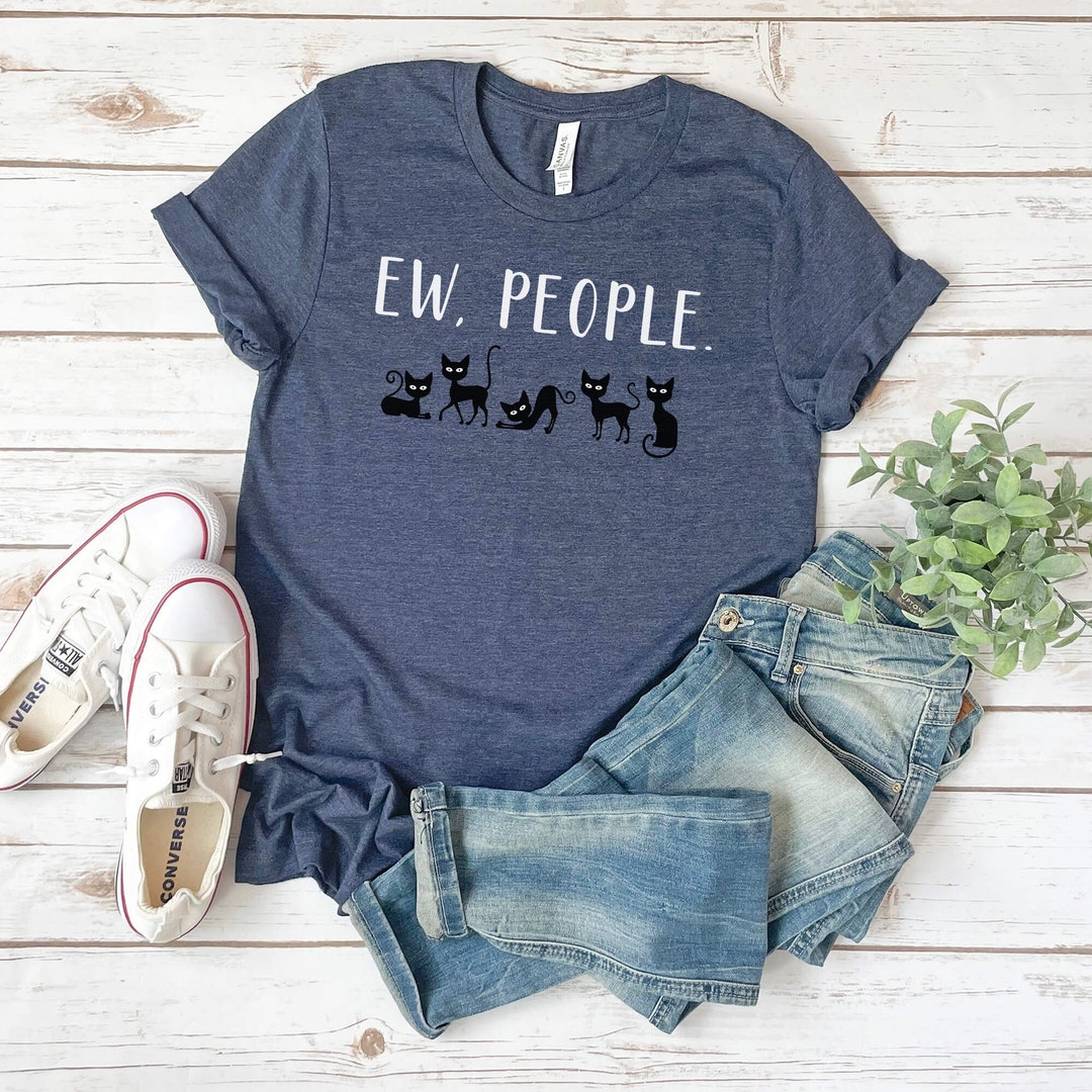 Ew People Black Cat Lover Shirt, Black Cat Society, Nice Car Tee, Kitty ...