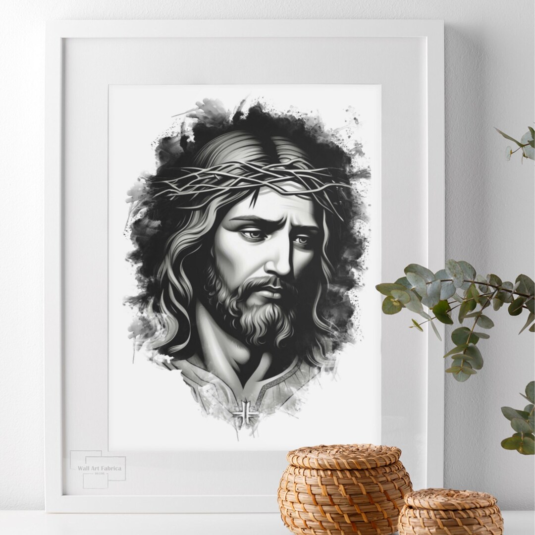Jesus Print Divine Art, Watercolor Design, Jesus Printable Digital ...