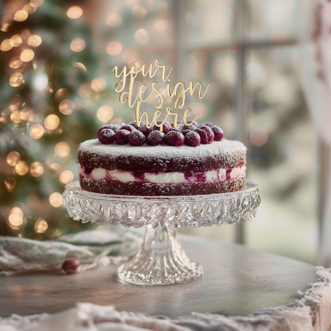 Christmas Cake Mockup, Cake Photo, Cake Topper Mockup, Cake Mock Up ...