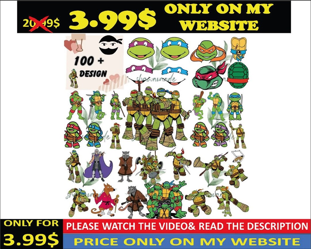 Bundle of 100 Ninja Turtles Clip Arts Ninja Turtles Alphabet - Etsy