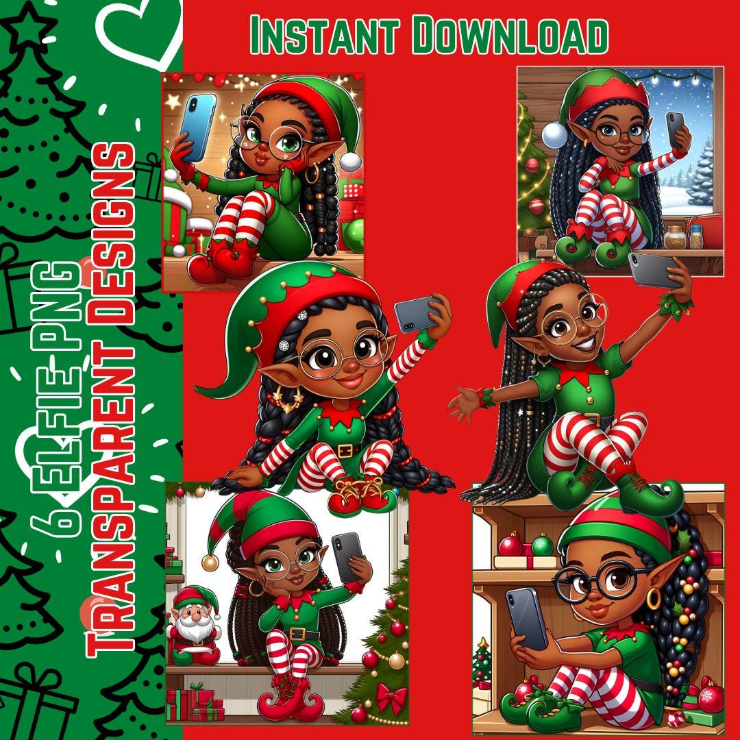 Elf Selfie 6 PNG Clipart Fun Festive Elf on the Shelf Christmas Designs ...