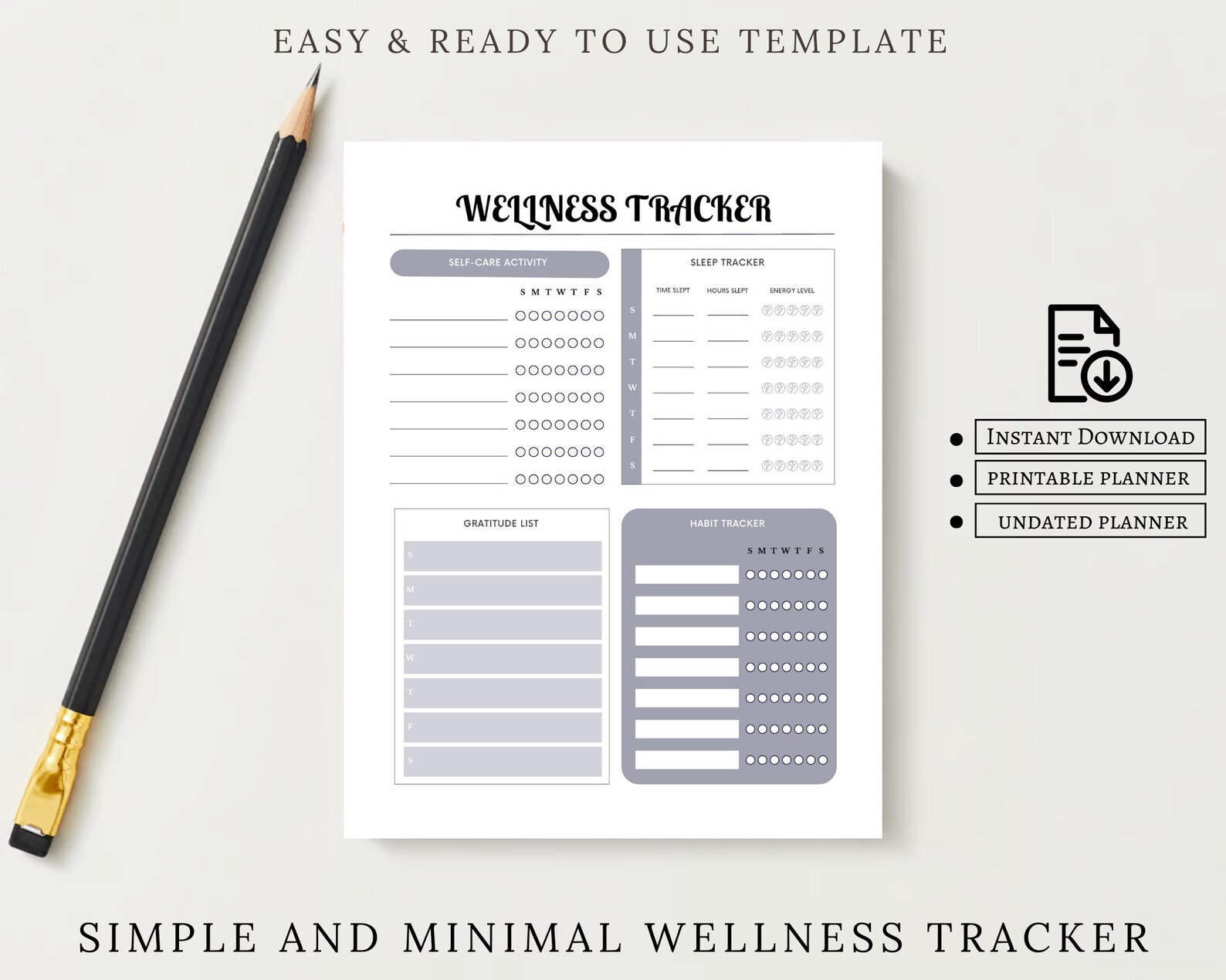 Editable Wellness Planner | Printable Wellness Planner | Self Care ...