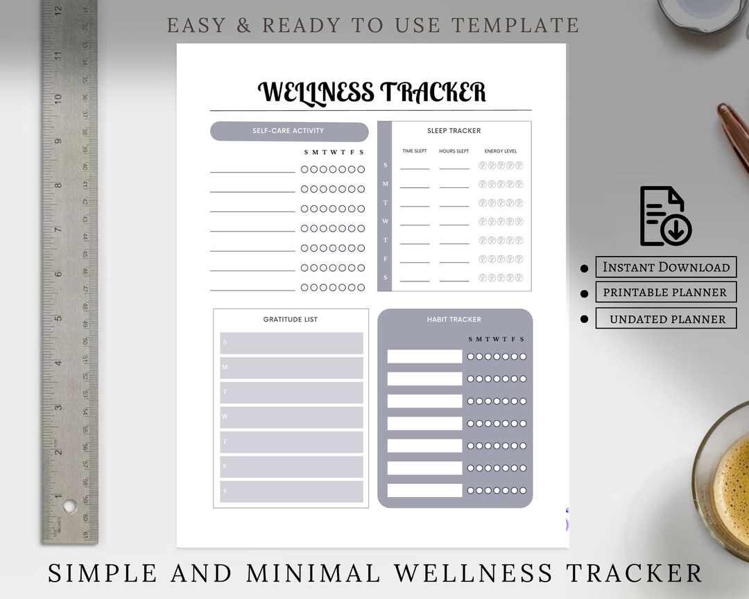 Editable Wellness Planner | Printable Wellness Planner | Self Care ...