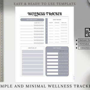Editable Wellness Planner | Printable Wellness Planner | Self Care ...