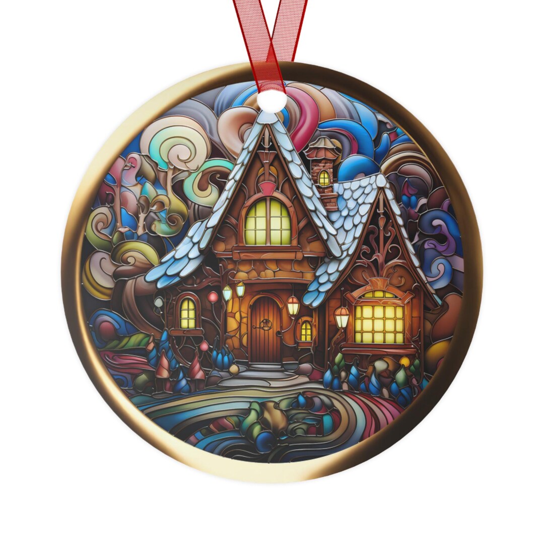 Serenity Prayer Stained Glass Style Gingerbread House Christmas ...