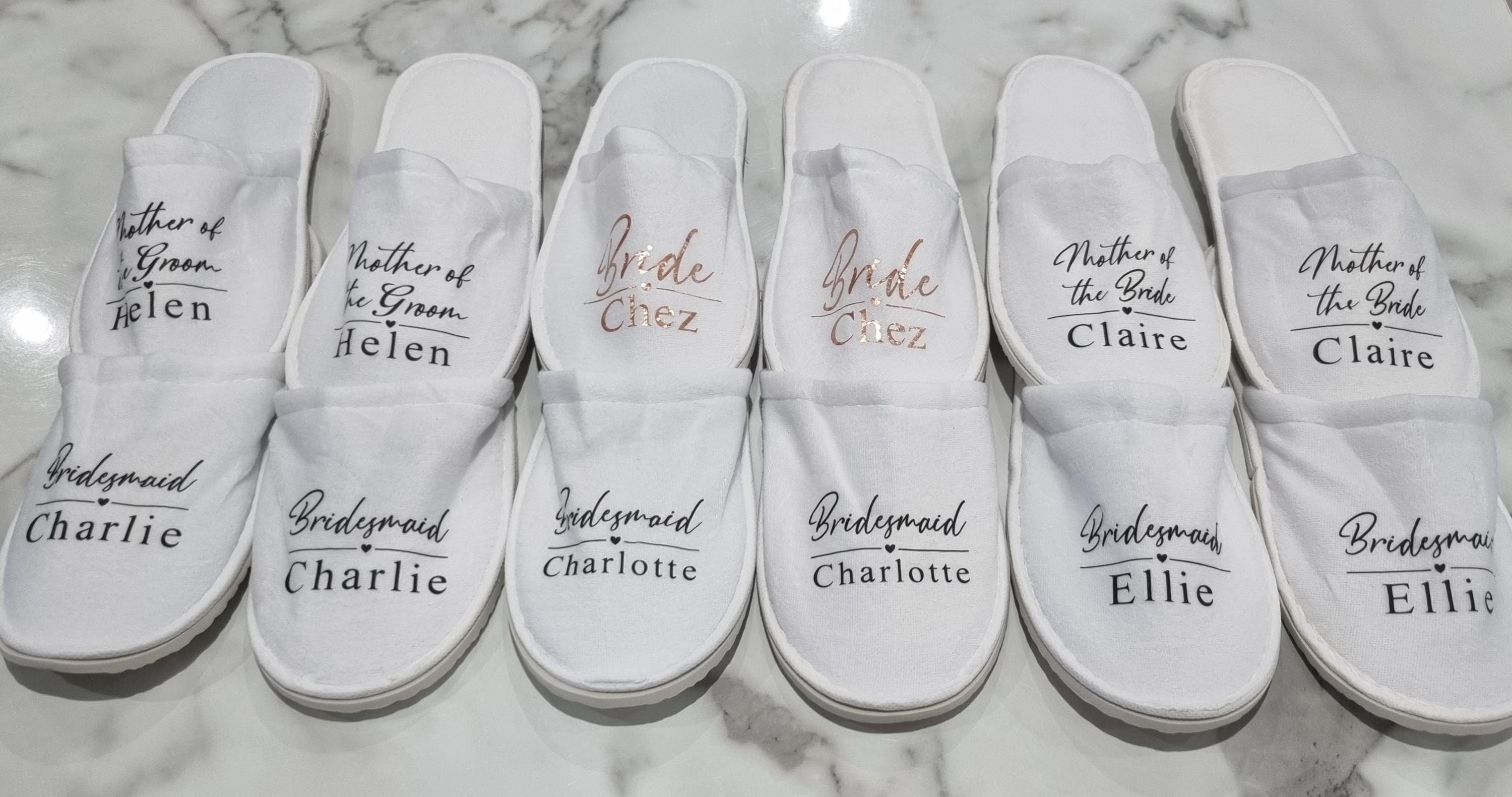 Personalised Bridal Slippers | Bridesmaid Slippers Gifts | Personalised ...