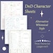 Dnd Alternative 5E Character Sheets - Three Theme Set - Minimal ...
