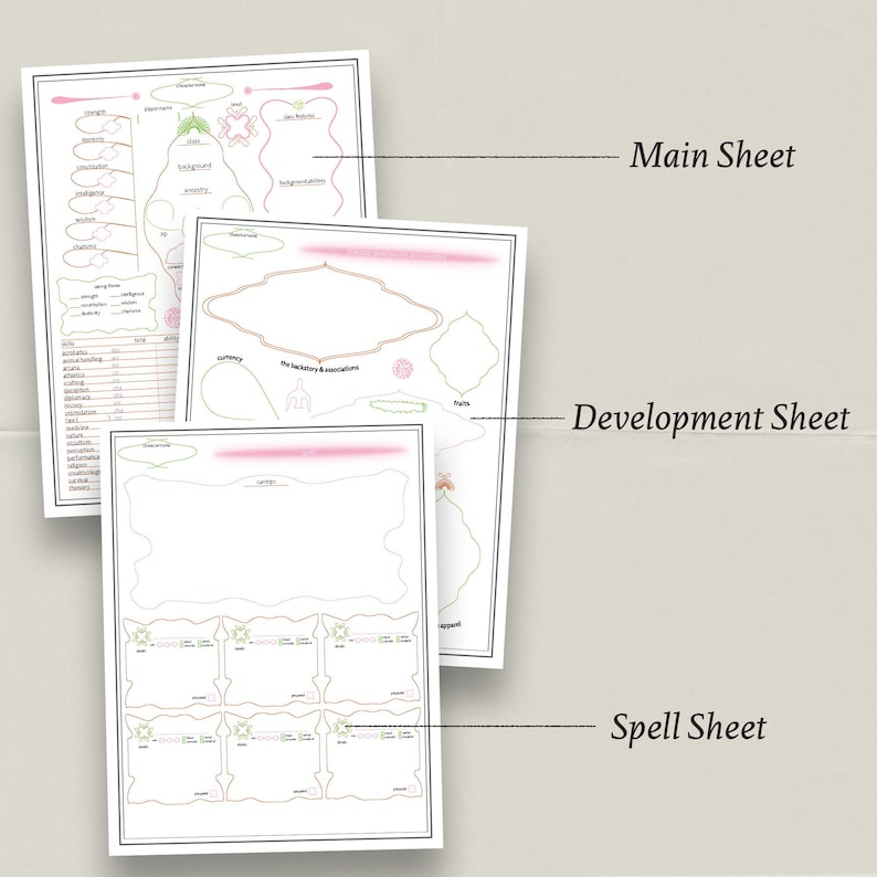Dnd Alternative 5E Character Sheets - Three Theme Set - Minimal ...
