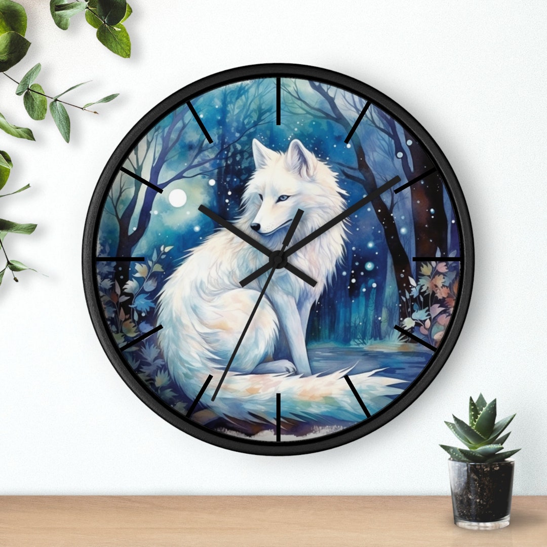Whimsical Fox Wall Clock Fox Design Fantasy Snow Woodland - Etsy