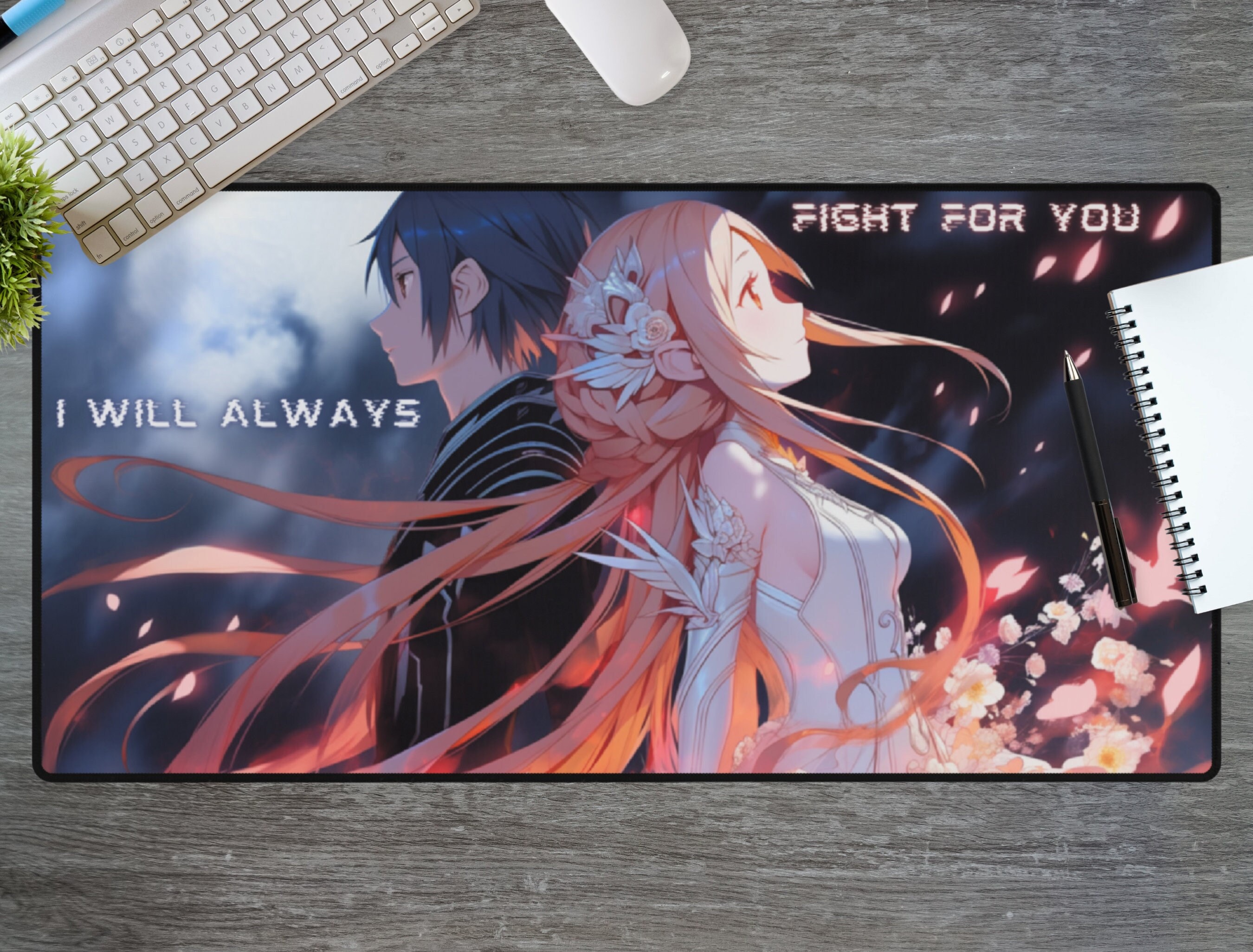 Sword Art Online SAO Desk Mat Kirito & Asuna Inspired Anime Theme ...