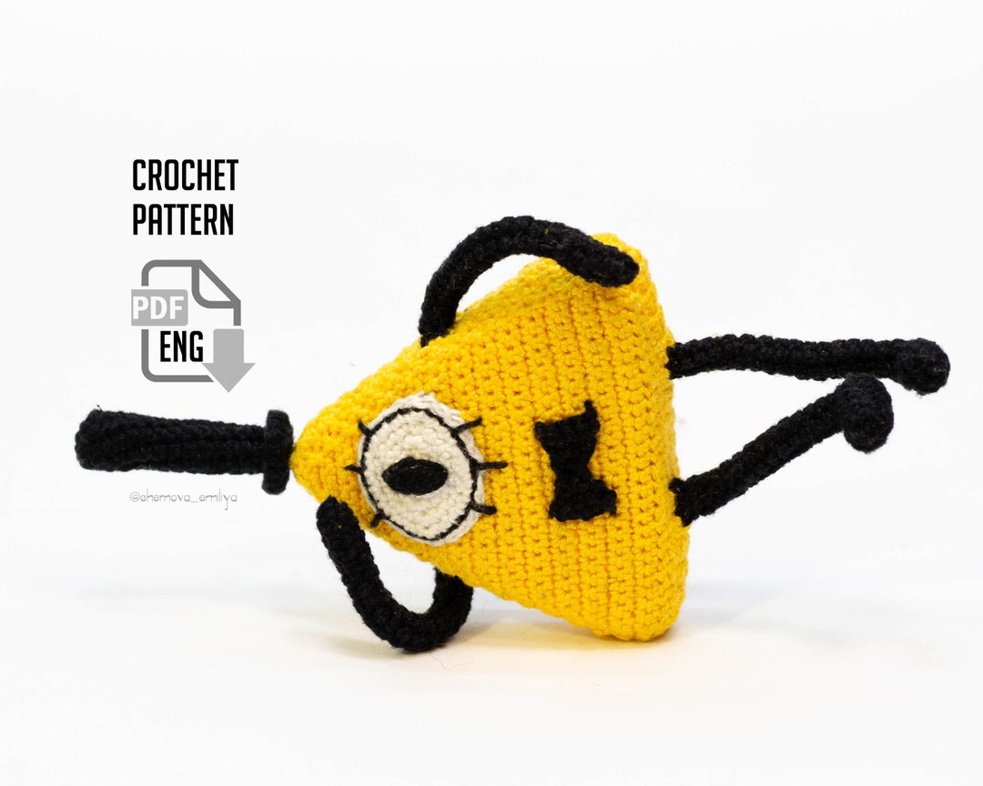 Crochet Bill Pattern Yellow Triangle Demon, Amigurumi Toy. English (US ...