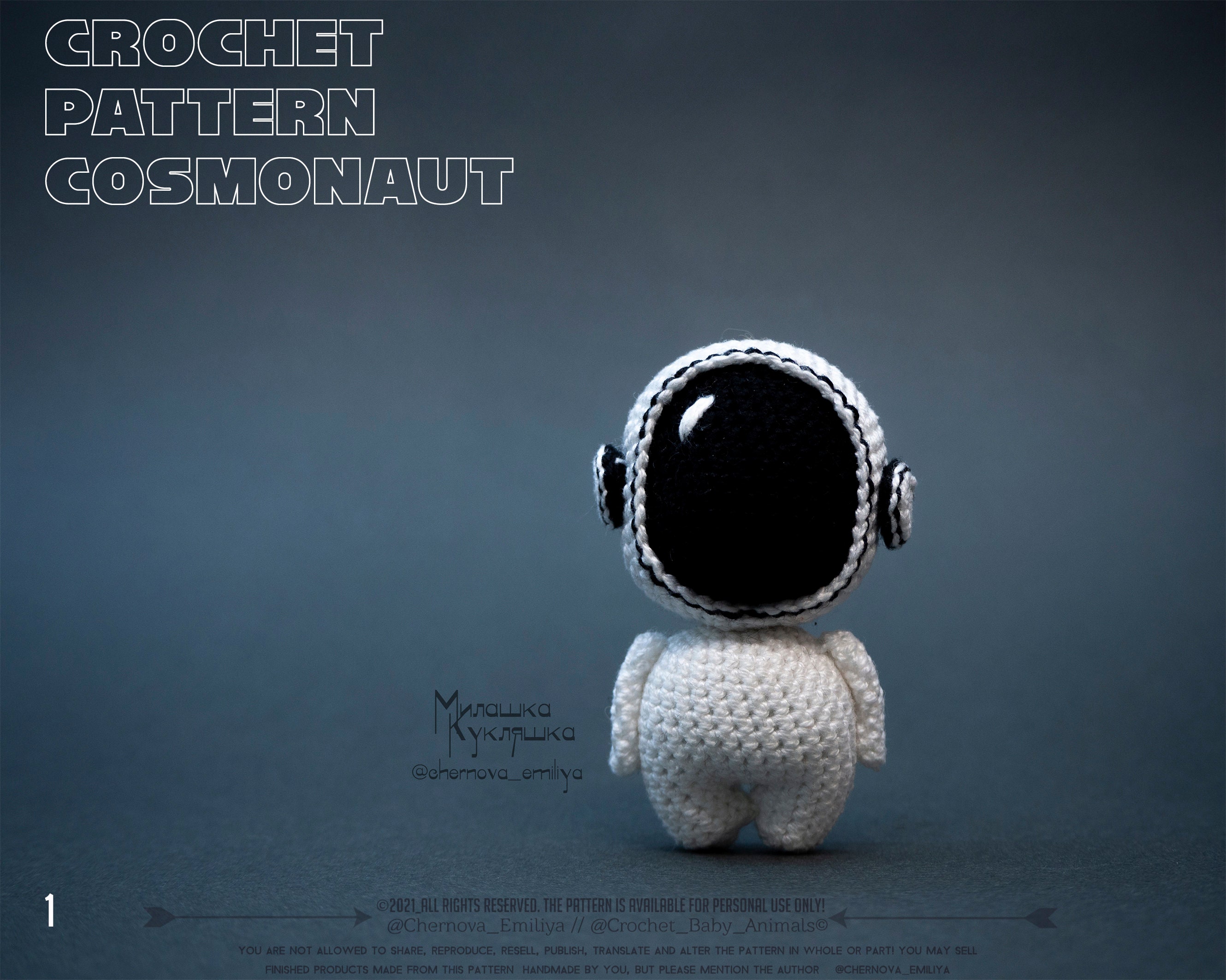 Amigurumi Astronaut Pattern. Chibi Cosmonaut Crochet Cute Doll Tutorial Free Moon Pattern. PDF ...