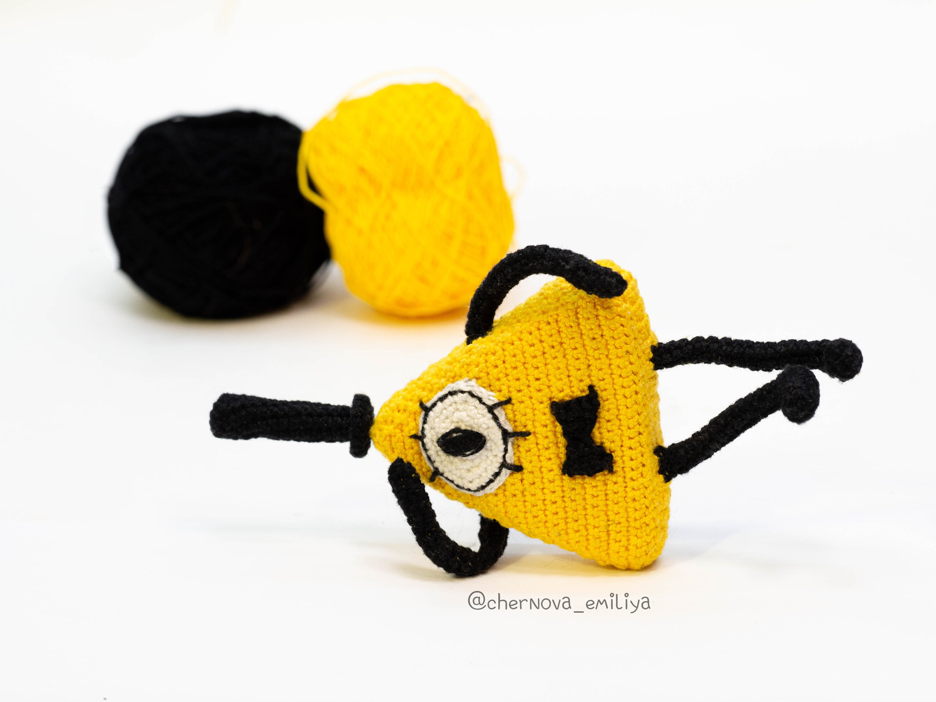 Crochet Bill Pattern Yellow Triangle Demon, Amigurumi Toy. English US ...