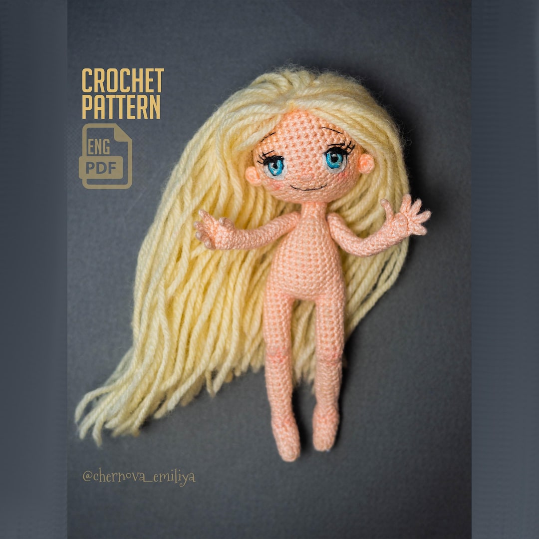 Amigurumi Doll Base Crochet Pattern • Diana Doll Body, Wire Frame, Face ...