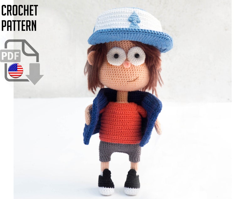 Dipper Crochet Pattern: Amigurumi Frame Doll With Clothes (PDF) - Etsy