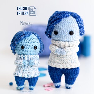 Amigurumi Pattern Crochet Blue Sad Doll. Pattern in English US Terms ...