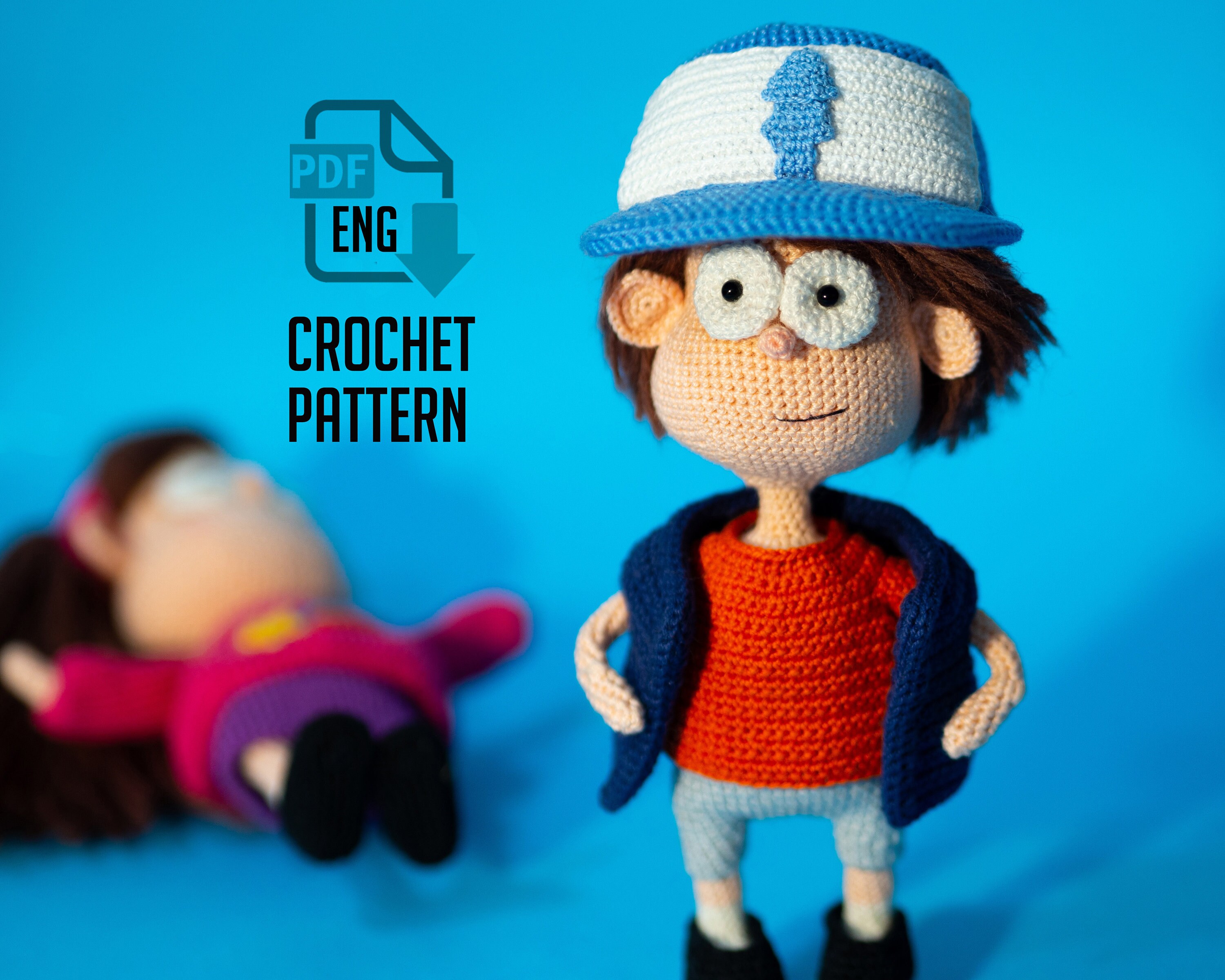 Dipper Crochet Pattern: Amigurumi Frame Doll With Clothes (PDF) - Etsy