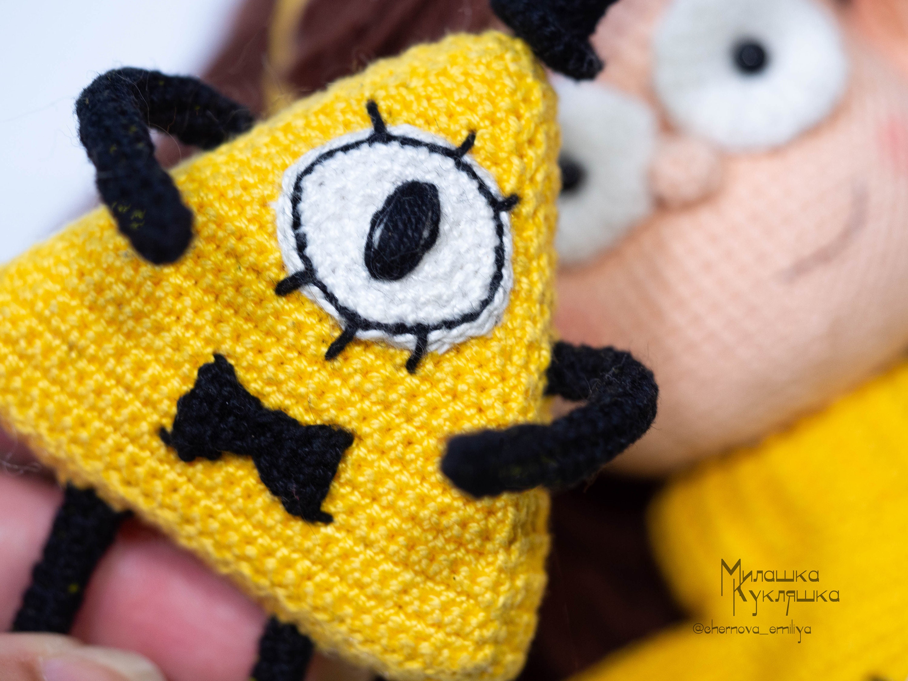 Crochet Bill Pattern Yellow Triangle Demon, Amigurumi Toy. English US ...