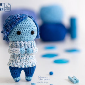 Amigurumi Pattern Crochet Blue Sad Doll. Pattern in English (US Terms ...