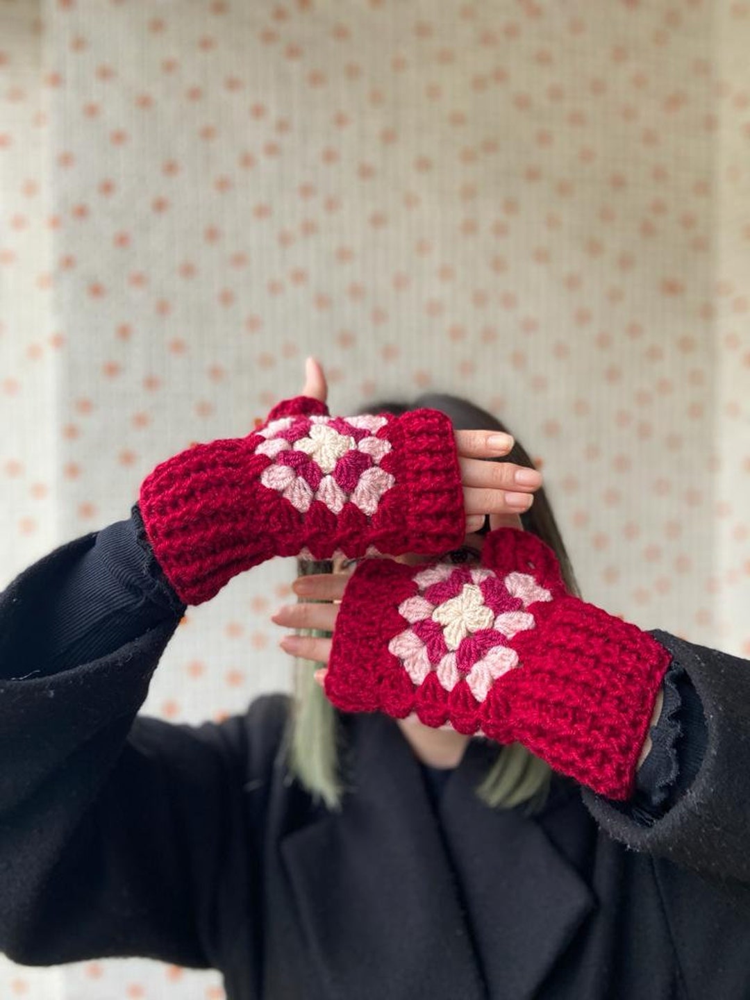 Crochet Gloves, Fingerless Gloves, Granny Square Gloves, 4 Different ...